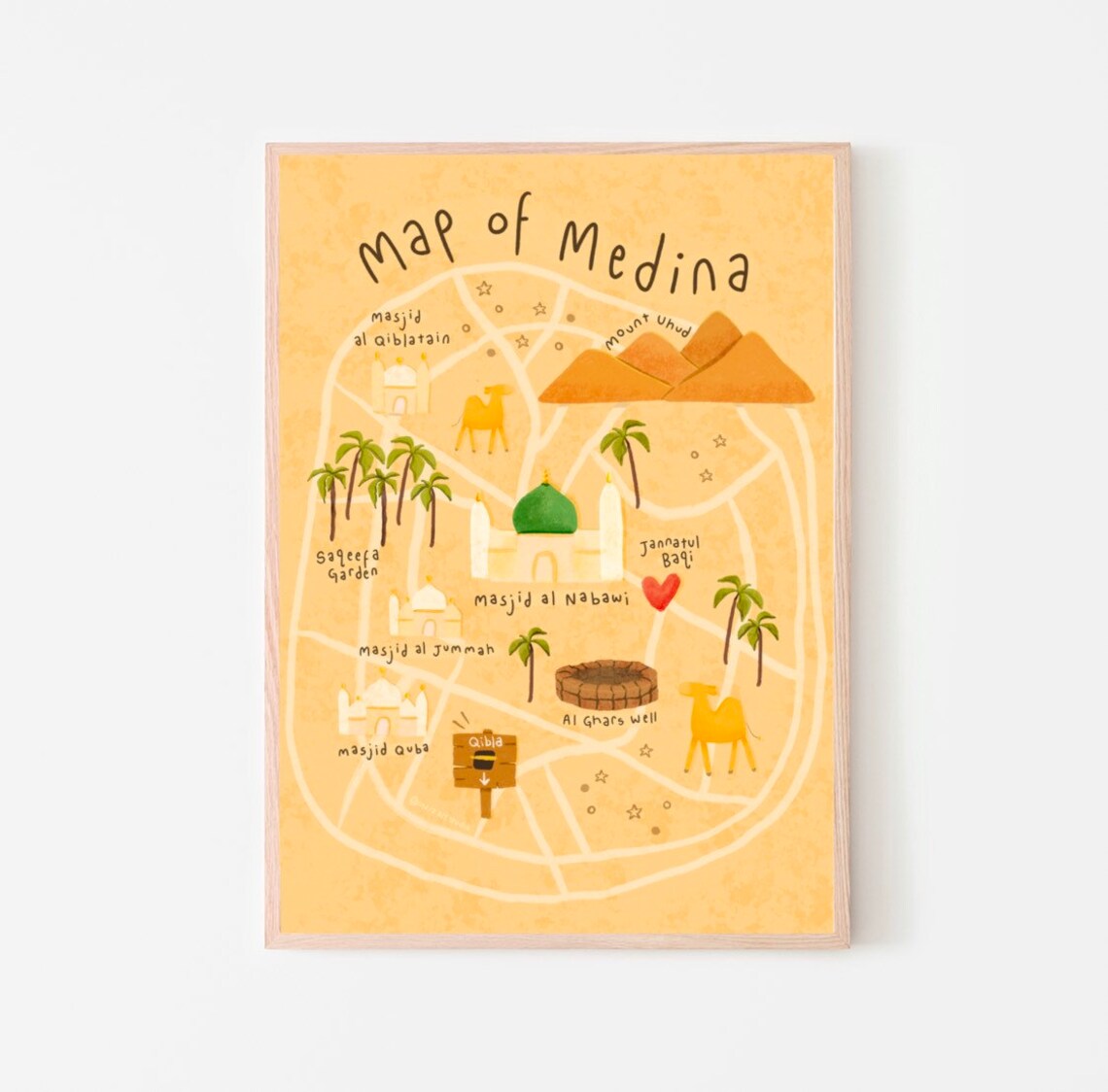 Map of Medina Print Islamic Kids Print Childrens Wall Art - Etsy