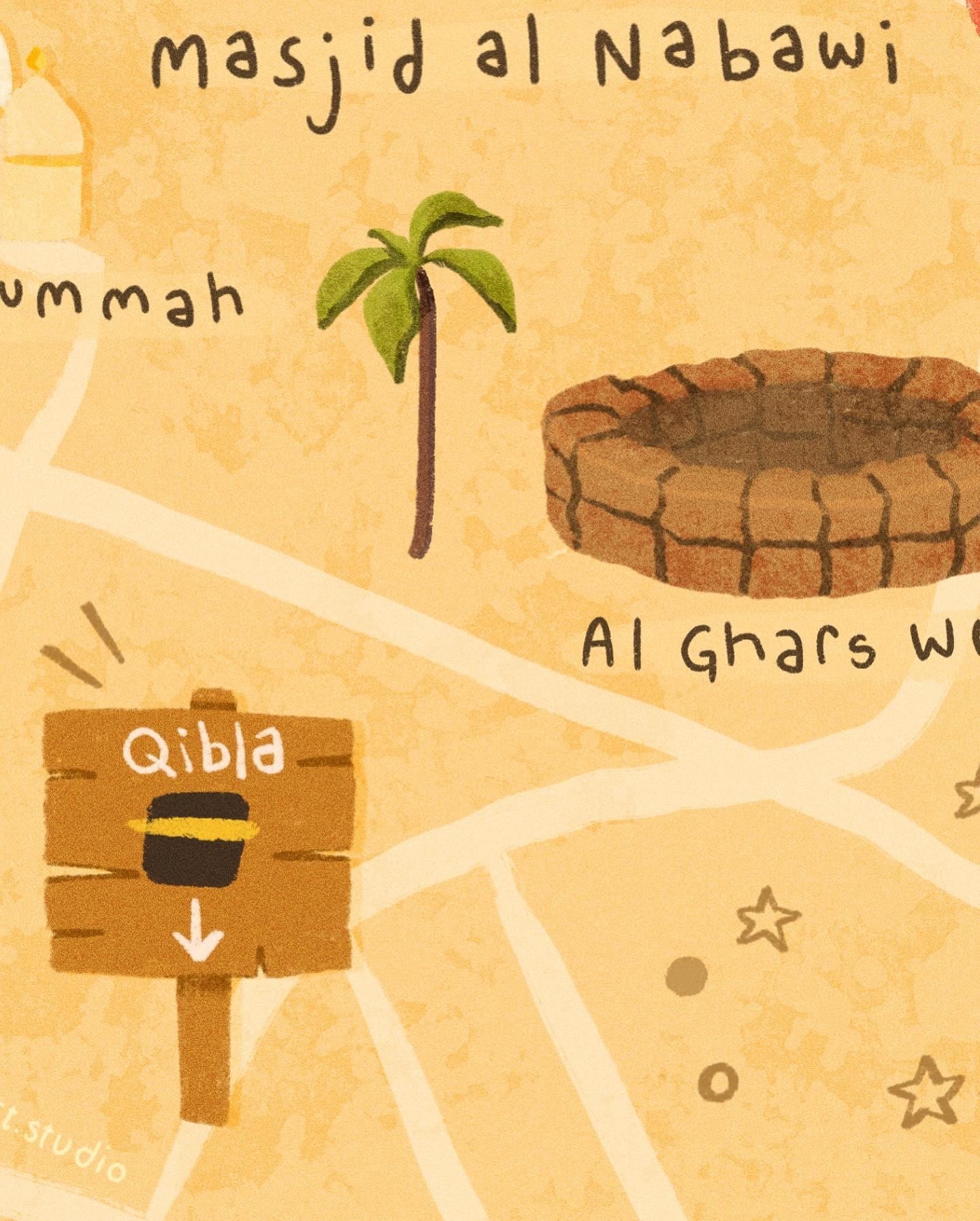 Map of Medina Print Islamic Kids Print Childrens Wall Art - Etsy