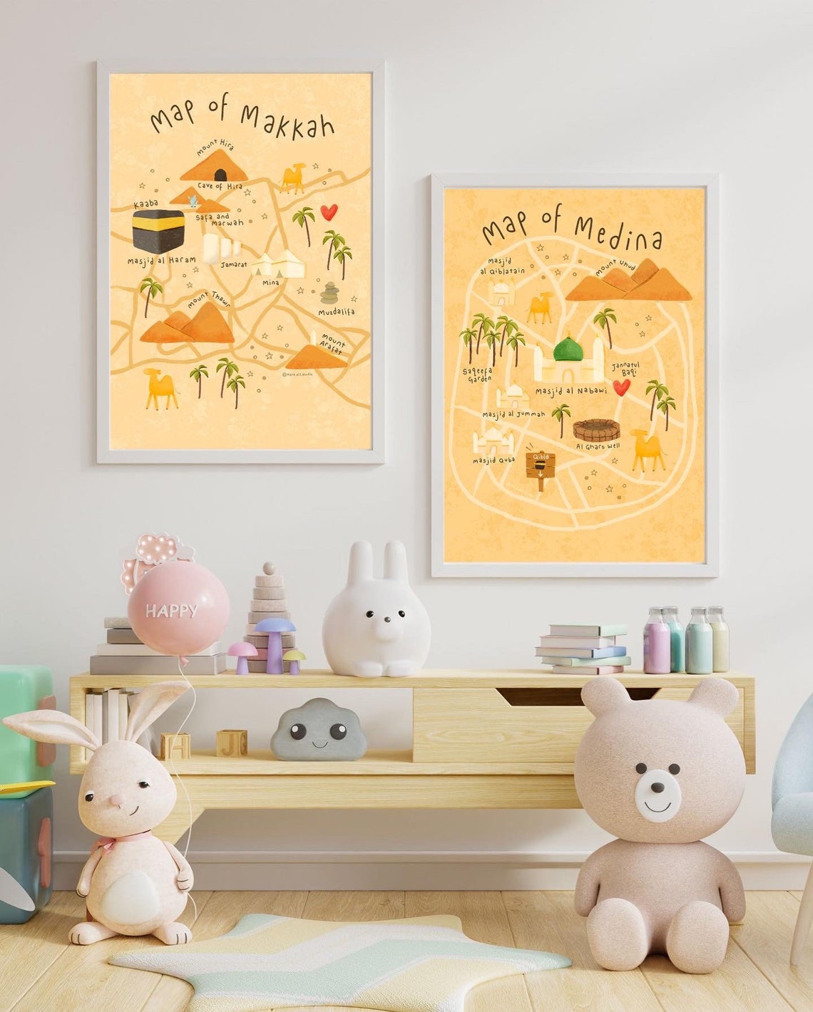 Map of Makkah Print Islamic Kids Print Childrens Wall Art - Etsy