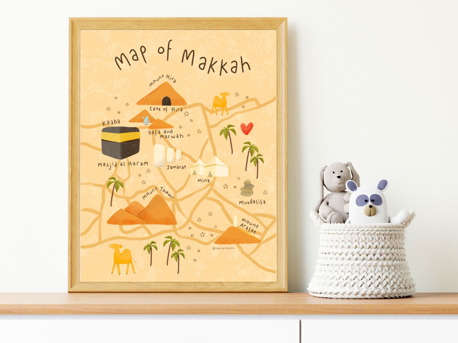 Map of Makkah Print Islamic Kids Print Childrens Wall Art - Etsy