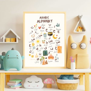Arabic Alphabet | Printable DIGITAL DOWNLOAD | Islamic Kids Print ...
