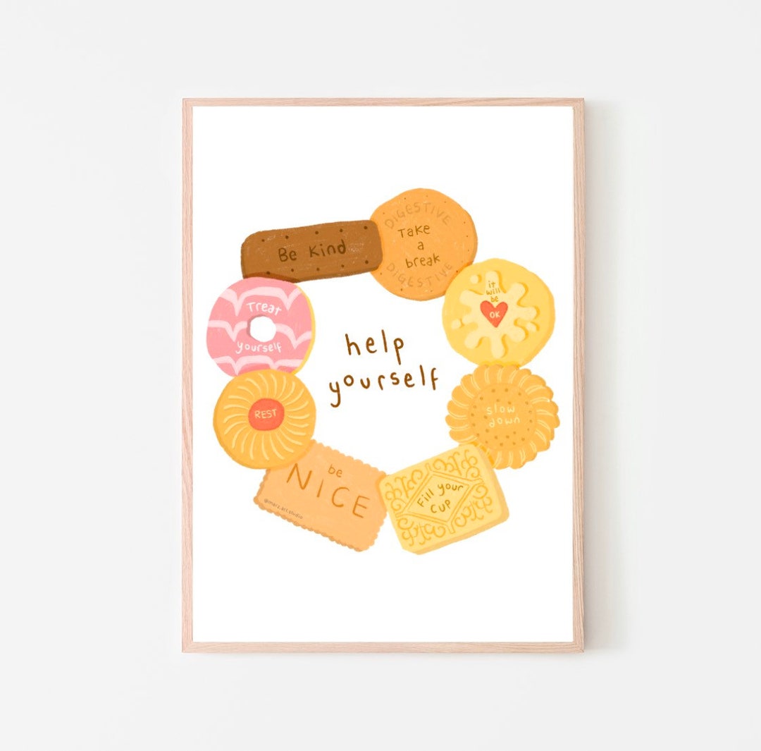 British Biscuits Print | Biscuit Wall Art | UK Prints | British Print ...
