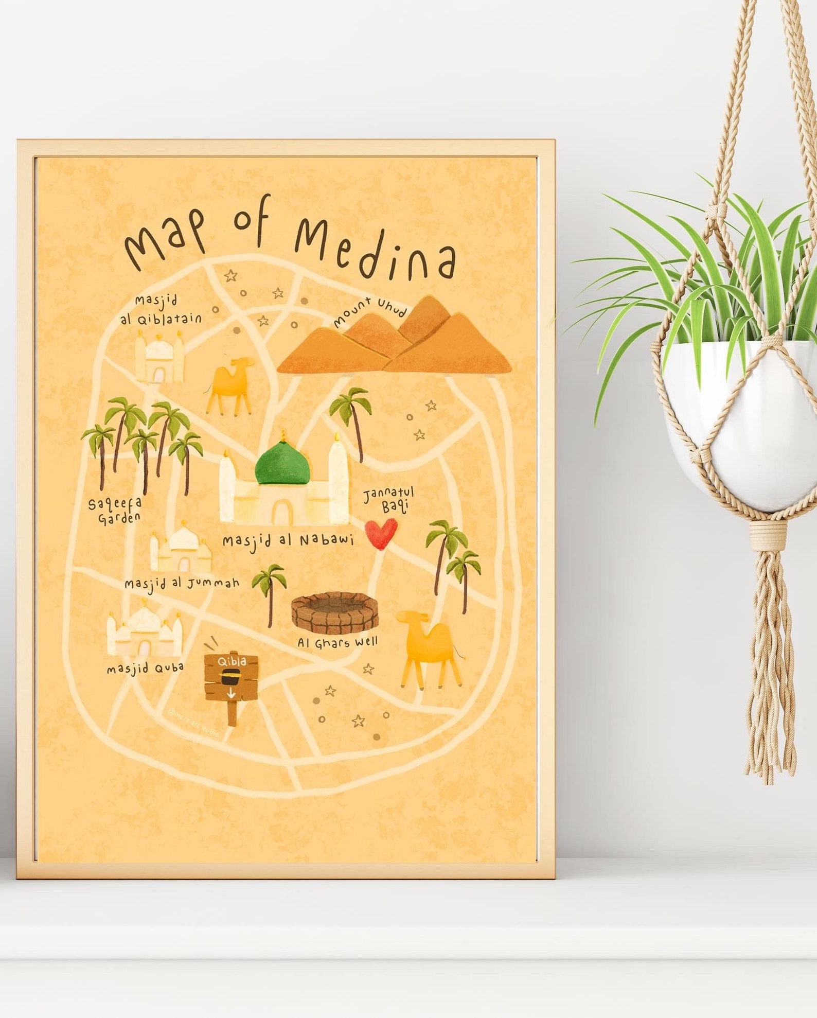 Map of Medina Print Islamic Kids Print Childrens Wall Art - Etsy