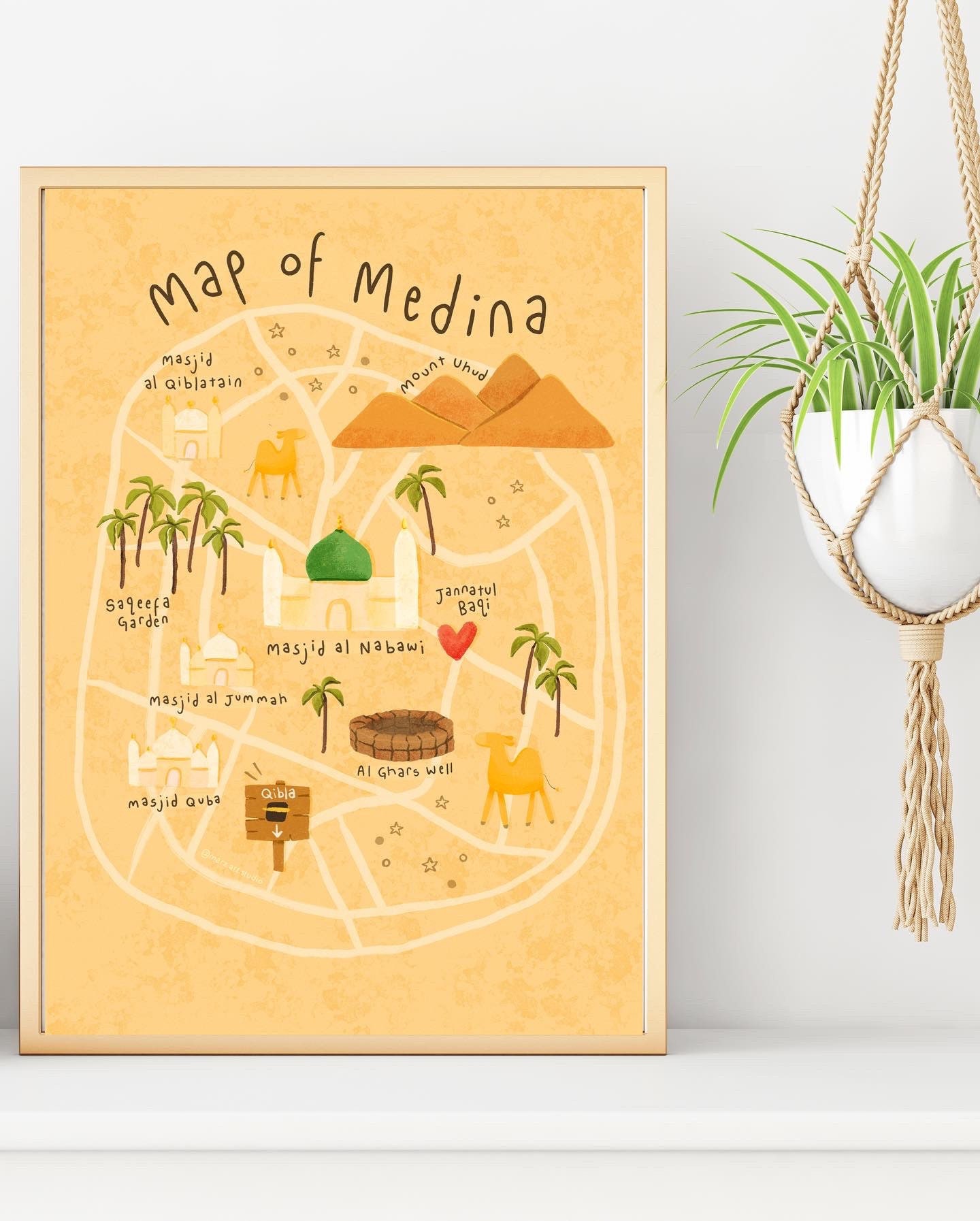 Map of Medina Print Islamic Kids Print Childrens Wall Art - Etsy