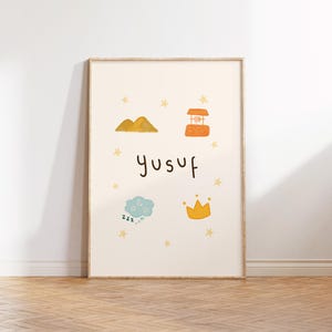 Yusuf Name Print: Islamic Kids Nursery Art - Etsy