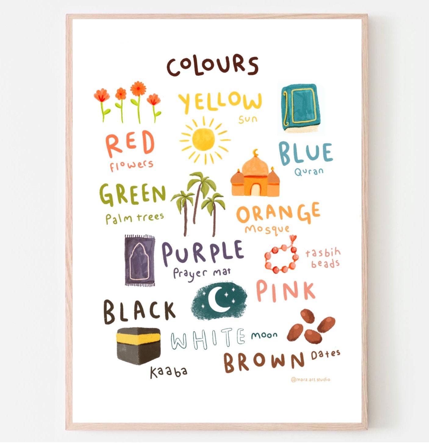 Colours of Islam Islamic Kids Print Childrens Wall Art - Etsy UK