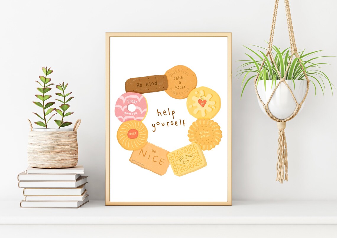 British Biscuits Print | Biscuit Wall Art | UK Prints | British Print ...