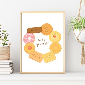 British Biscuits Print | Biscuit Wall Art | UK Prints | British Print ...