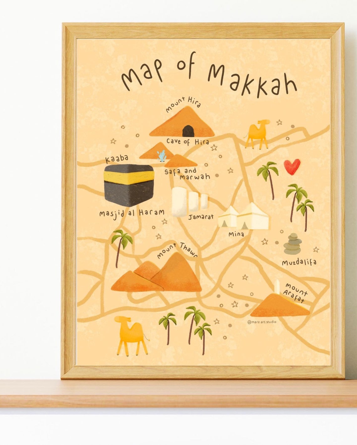 Map of Makkah Print Islamic Kids Print Childrens Wall Art - Etsy
