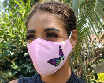 Blue Butterfly Face Mask / 100% Cotton / Reusable Washable / | Etsy
