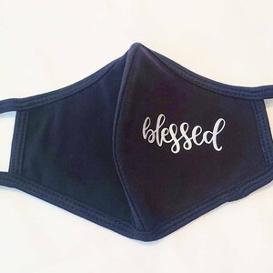 Reflective Blessed Face Mask / 100% Cotton / Reusable, Washable ...