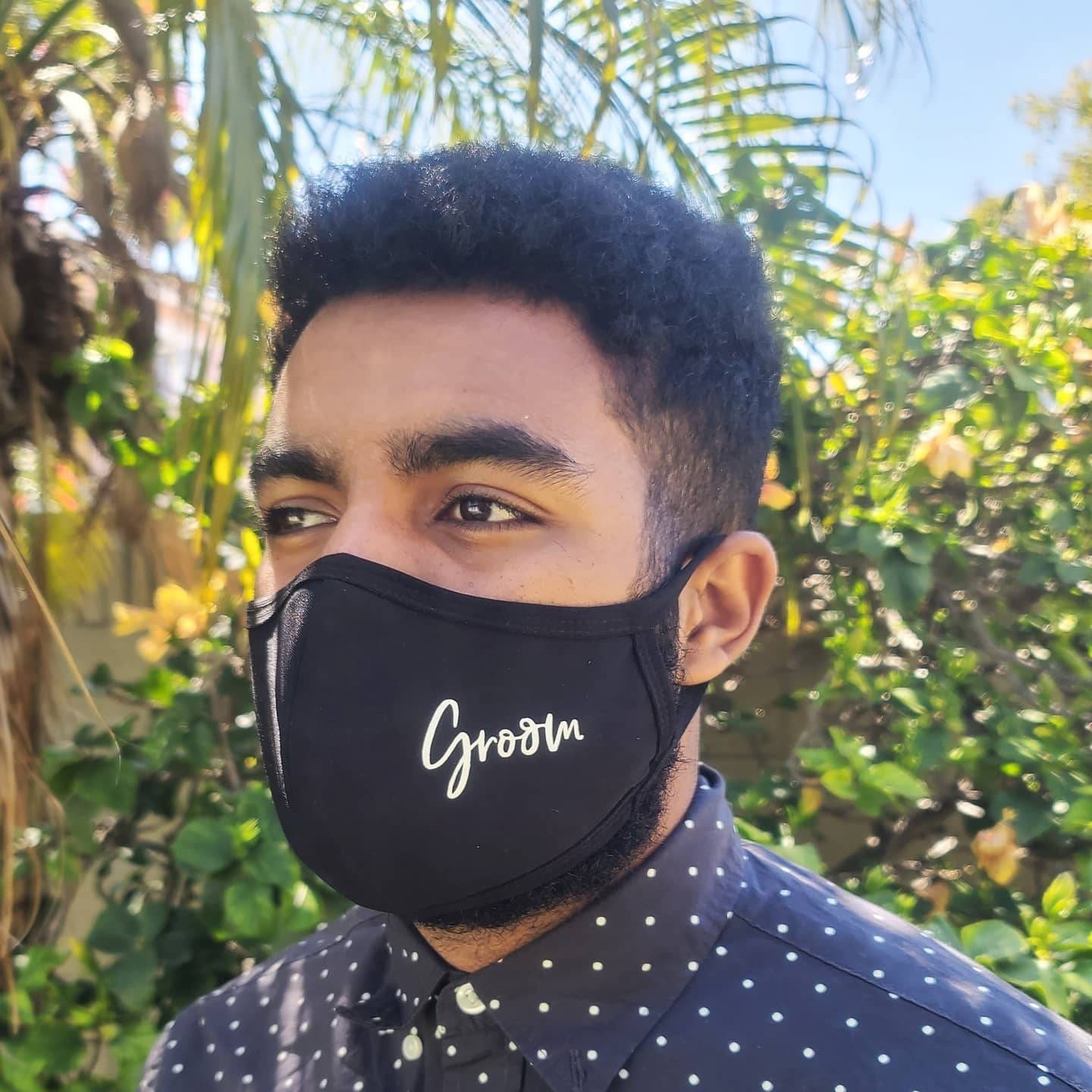 Groom Face Mask / 100% Cotton / Reusable and Washable / Double | Etsy