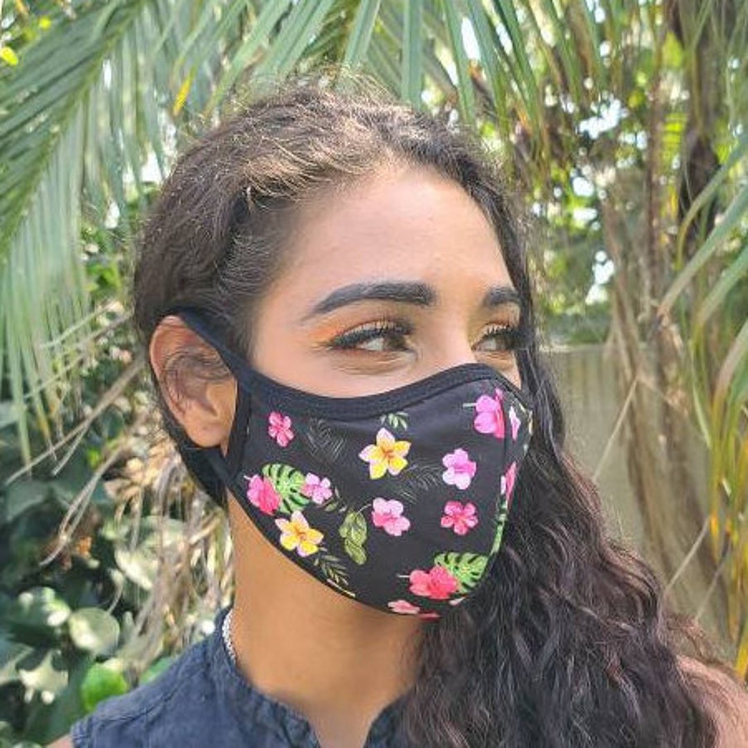 Flower Face Mask / 100% Cotton / Reusable and Washable / Double Layer ...