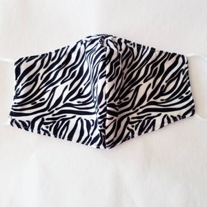 Zebra Face Mask / 100% Cotton / Reusable and Washable / Double Layer ...