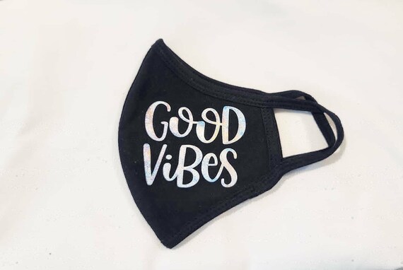 Reflective Good Vibes Face Mask / 100% Cotton / Reusable and | Etsy