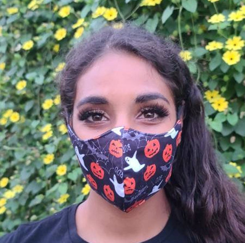 Halloween Face Mask With Filter Pocket for Adult or Child / 100% Cotton ...