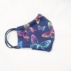 Blue Butterfly Face Mask / 100% Cotton / Reusable, Washable / Double ...