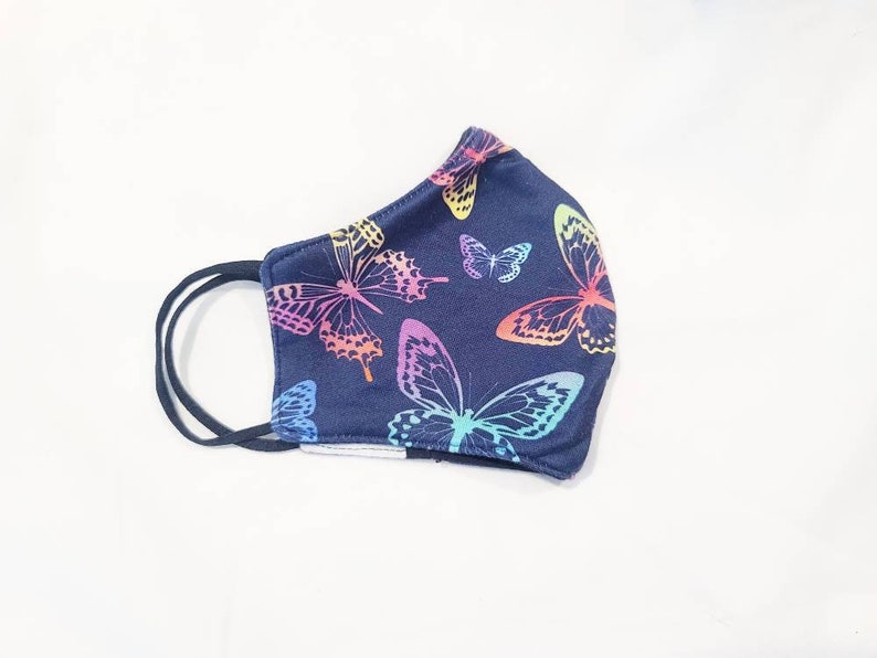 Blue Butterfly Face Mask / 100% Cotton / Reusable, Washable / Double ...