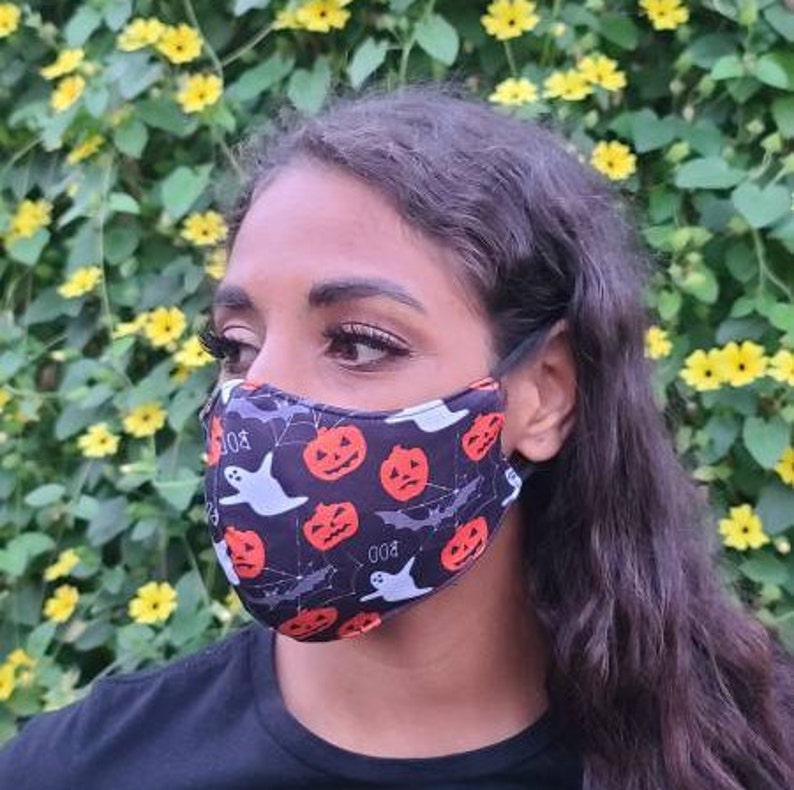 Halloween Face Mask With Filter Pocket for Adult or Child / 100% Cotton ...