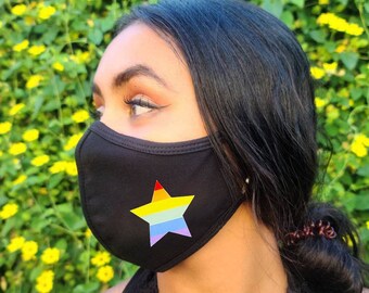 Rainbow Heart Face Mask / LGBTQ / 100% Cotton / Reusable and | Etsy