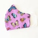 Purple Butterfly Face Mask / 100% Cotton / Reusable, Washable / Double ...