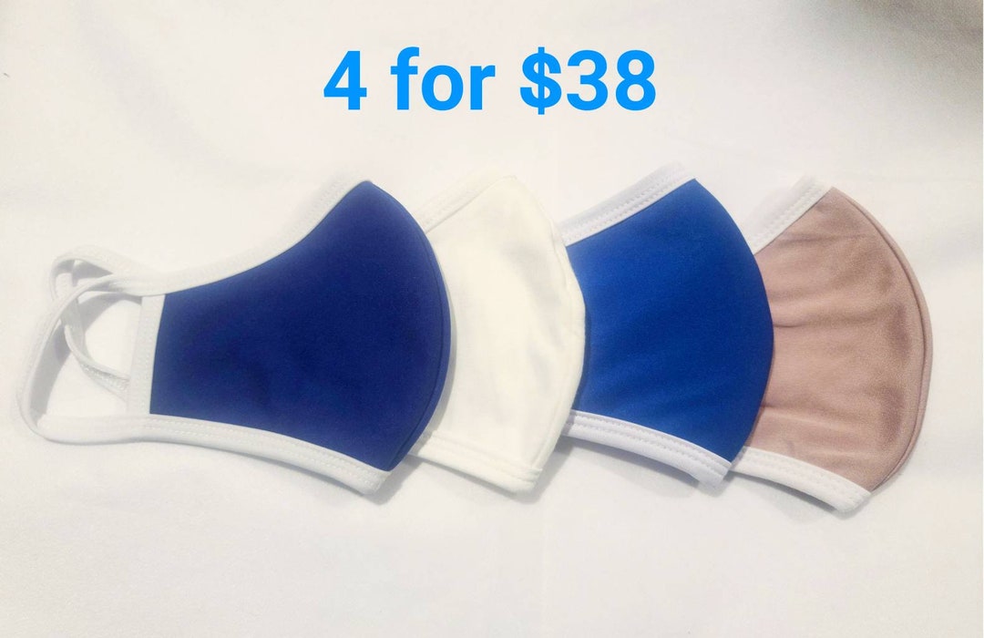4 Adult Face Mask Pack / 4 Pc Set / 100% Cotton / Reusable Washable ...
