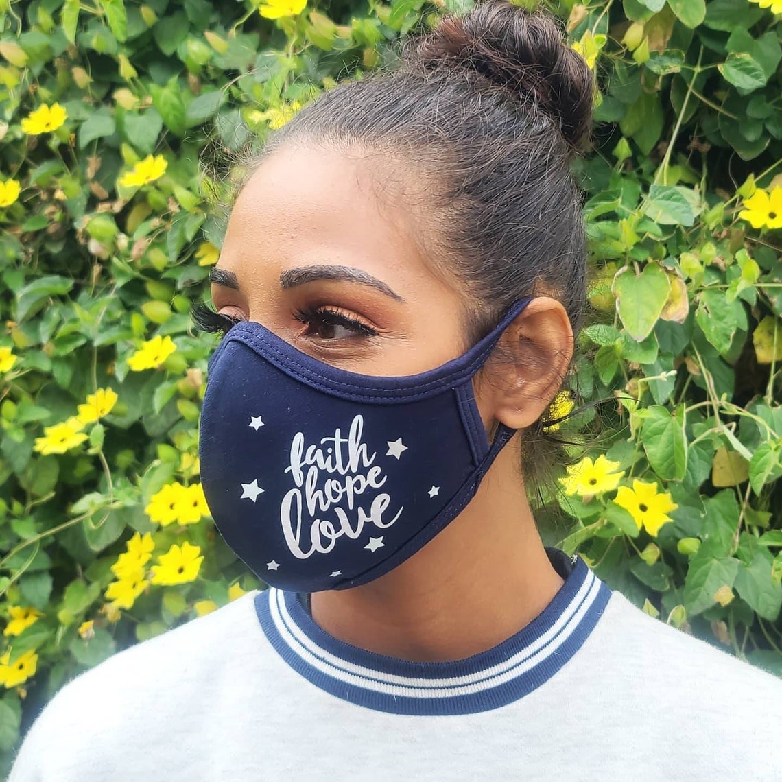 Faith Hope Love Face Mask / 100% Cotton / Reusable and - Etsy