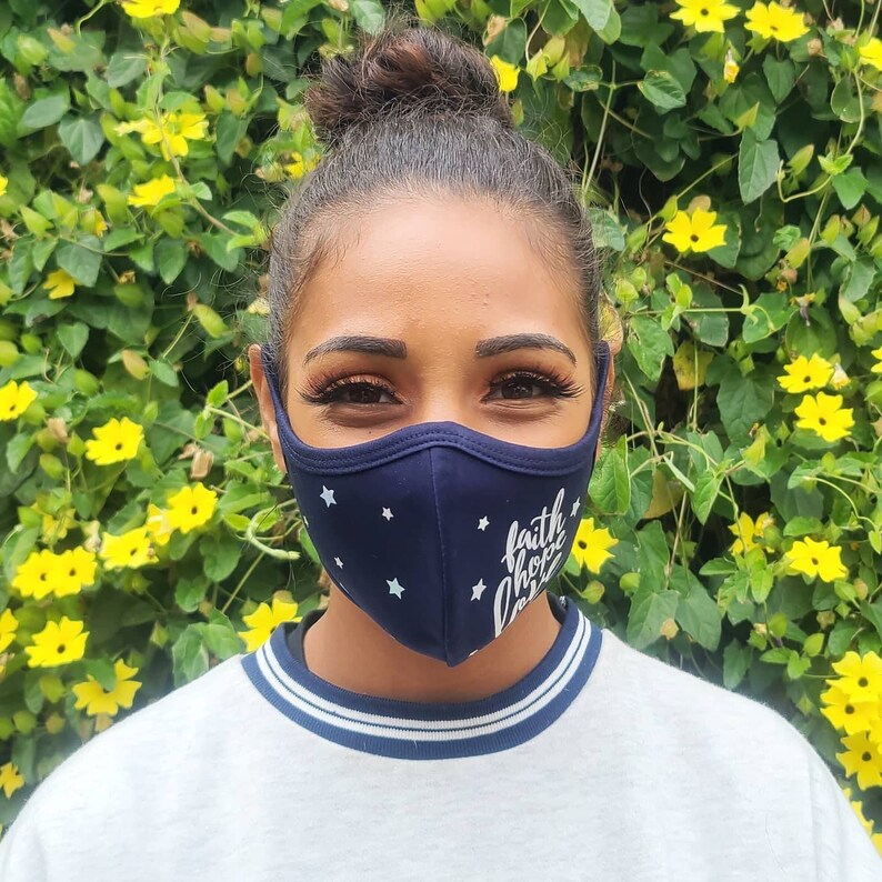 Faith Hope Love Face Mask / 100% Cotton / Reusable and - Etsy