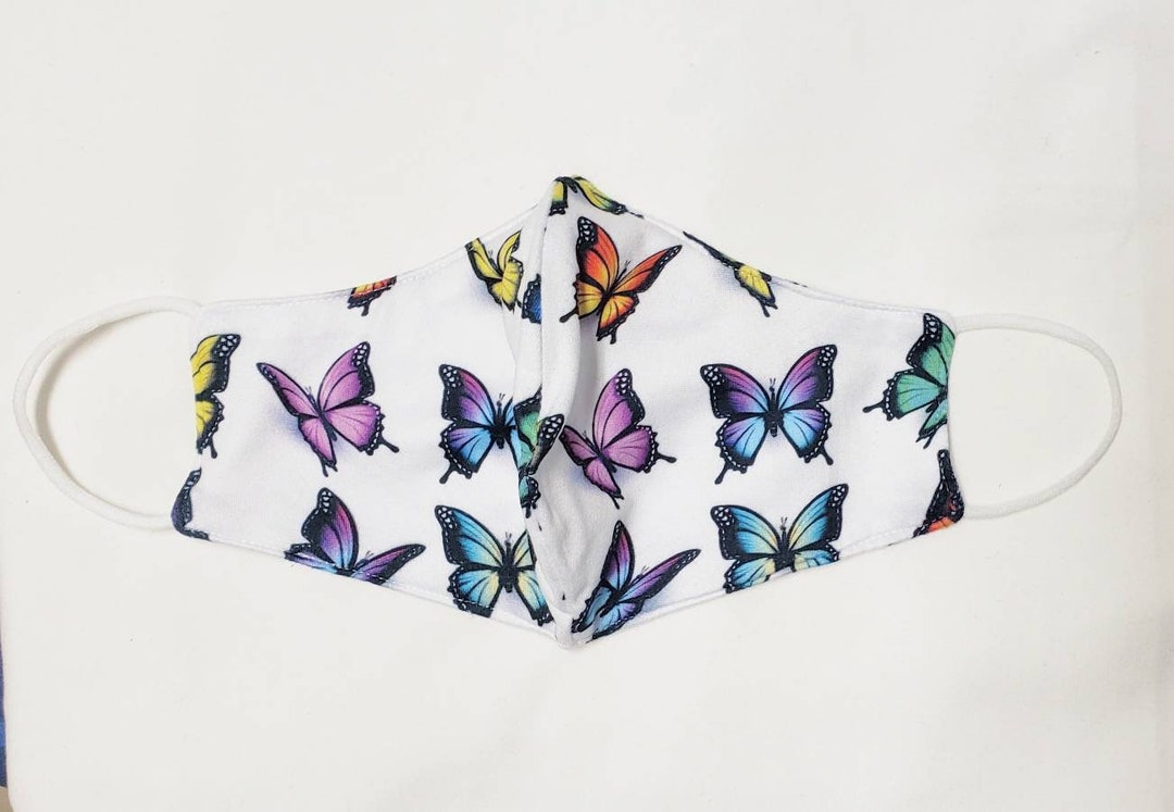 Child Butterfly Face Mask / Fits Toddlers and Children / 100% Cotton ...