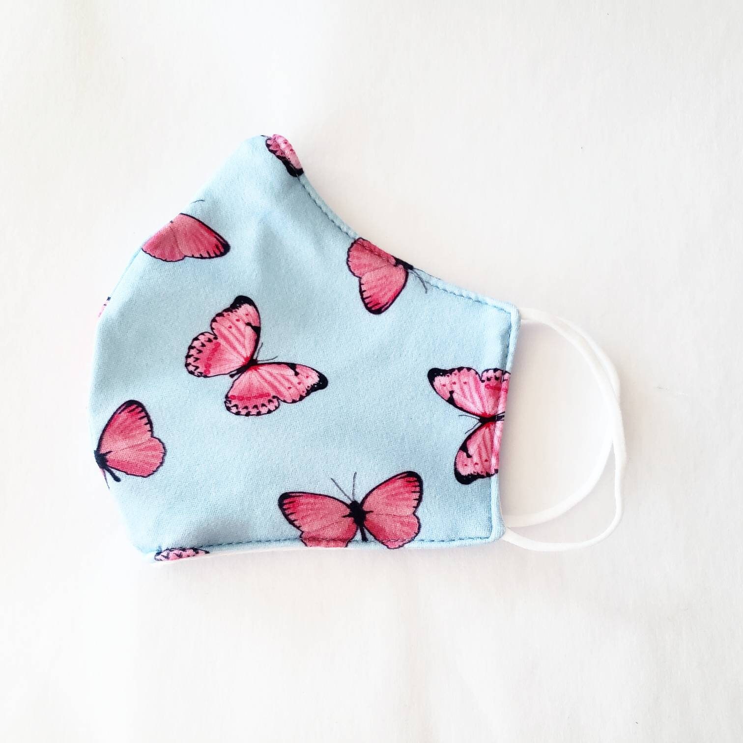 Blue Butterfly Face Mask / 100% Cotton / Reusable, Washable / Double ...
