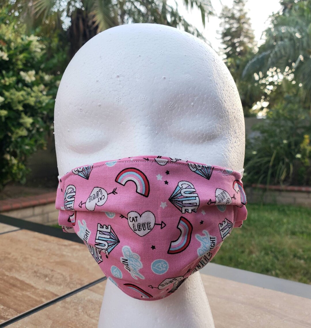 Girls Face Mask / 100% Cotton / Reusable and Washable / Triple - Etsy