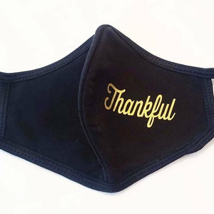 Thankful Face Mask / Thanksgiving Mask / 100% Cotton / Reusable ...