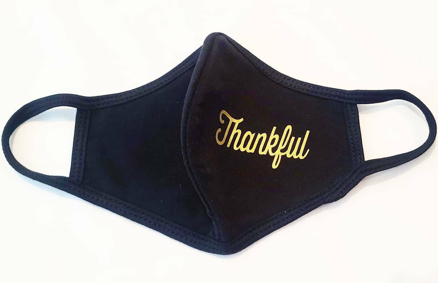 Thankful Face Mask / Thanksgiving Mask / 100% Cotton / | Etsy