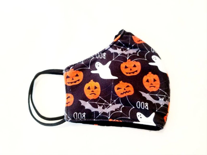 Halloween Face Mask With Filter Pocket for Adult or Child / 100% Cotton ...