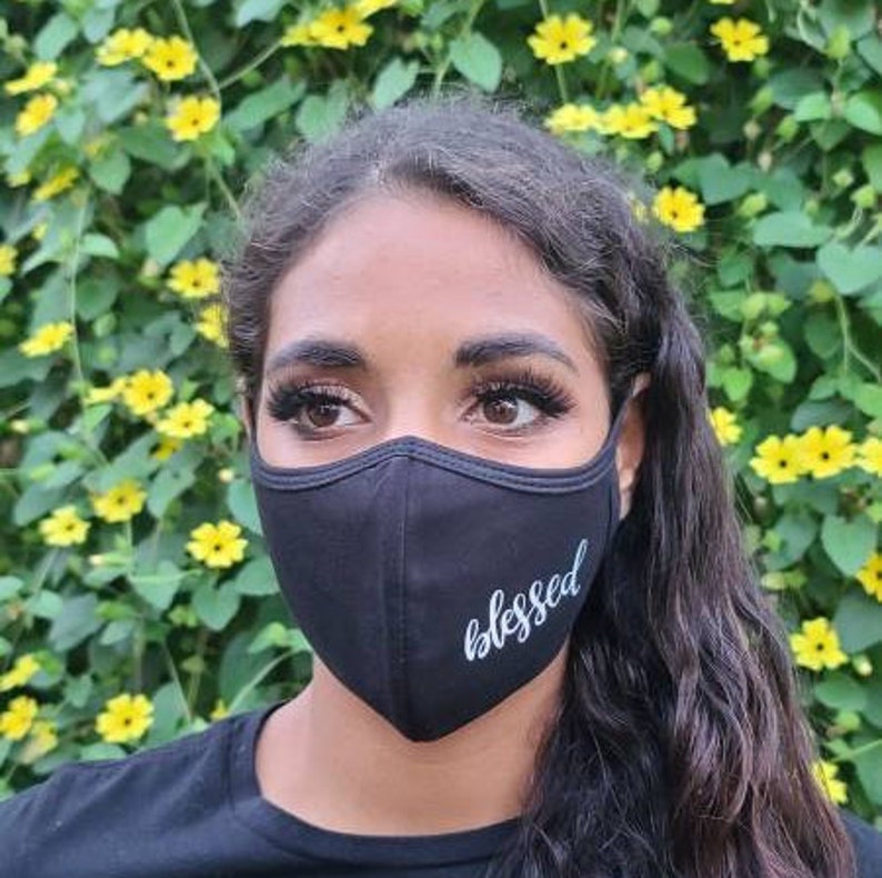 Reflective Blessed Face Mask / 100% Cotton / Reusable - Etsy
