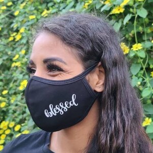 Reflective Blessed Face Mask / 100% Cotton / Reusable, Washable ...