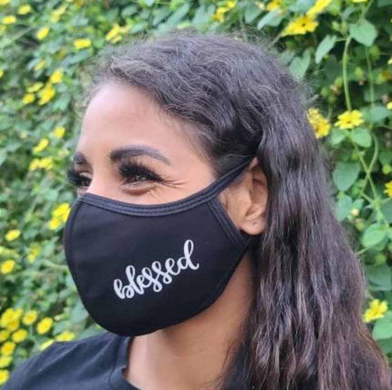 Reflective Blessed Face Mask / 100% Cotton / Reusable - Etsy