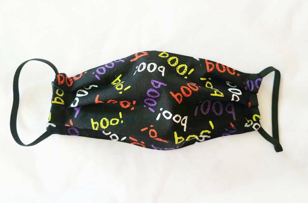 Halloween Boo Face Mask / Toddler, Child, and Adult Sizes / 100% Cotton ...