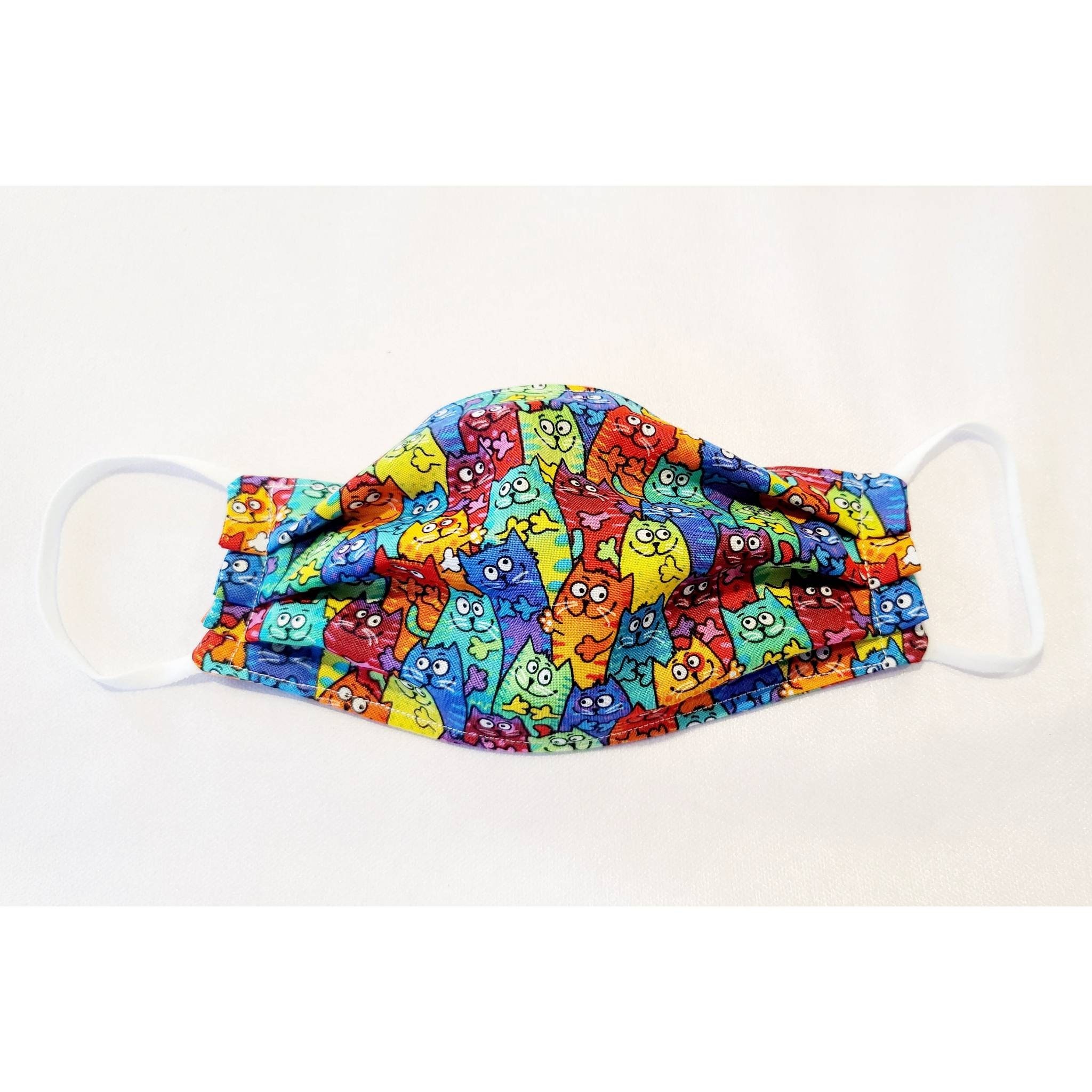 Rainbow Cat Face Mask / 100% Cotton / Reusable Washable / - Etsy UK