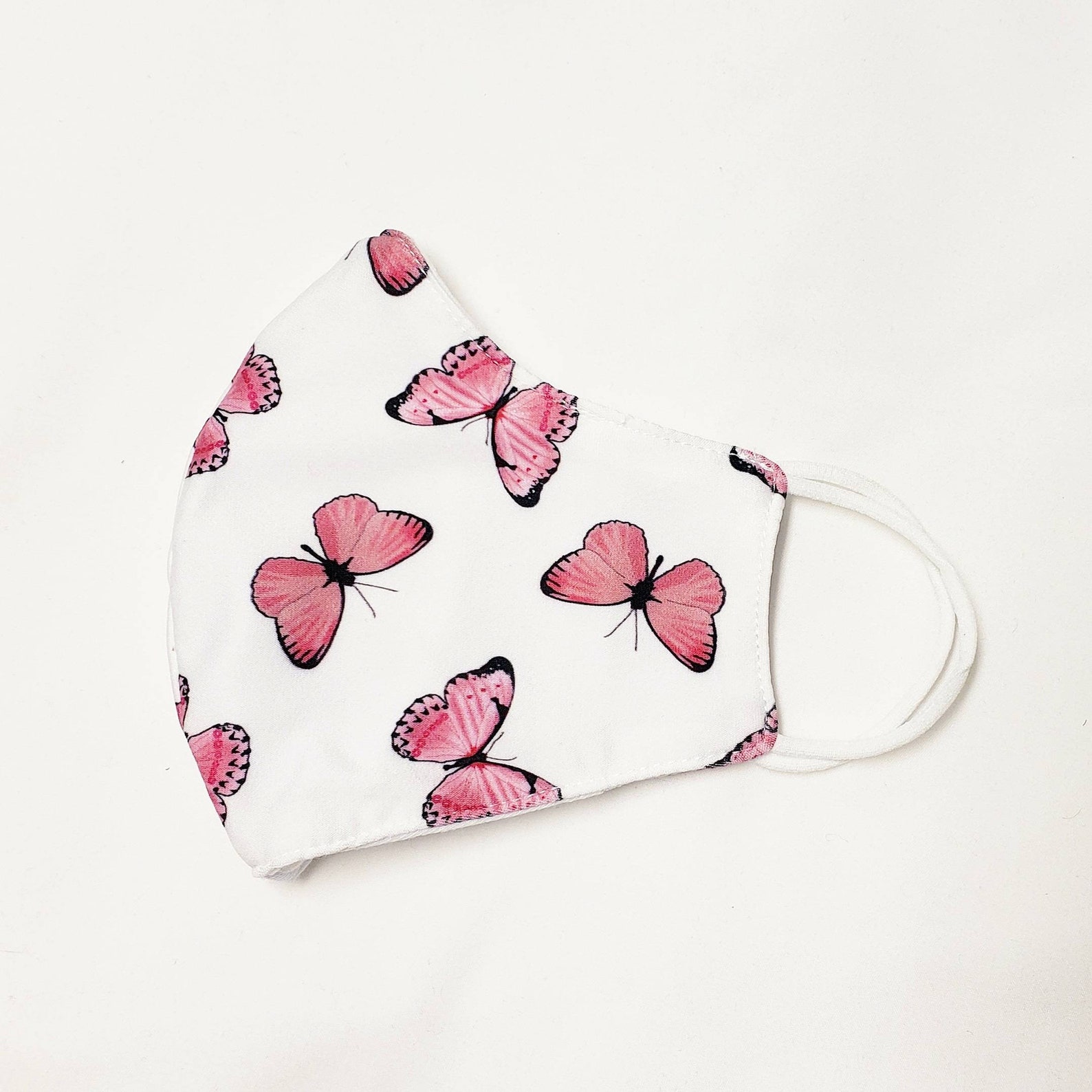 Child Pink Butterfly Face Mask / Fits Toddlers and Children / - Etsy