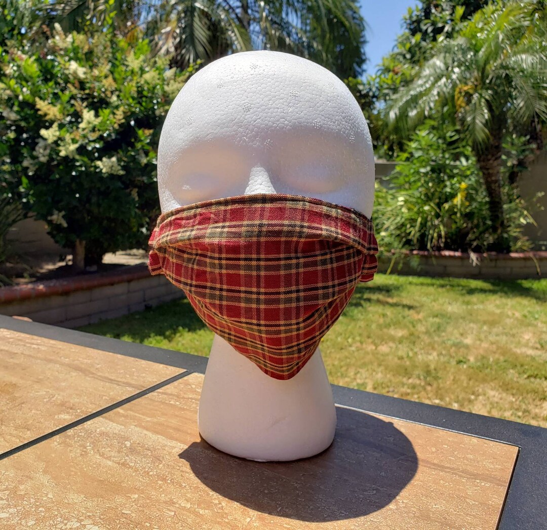 Plaid Face Mask / 100% Cotton / Reusable and Washable / Unisex / Face ...
