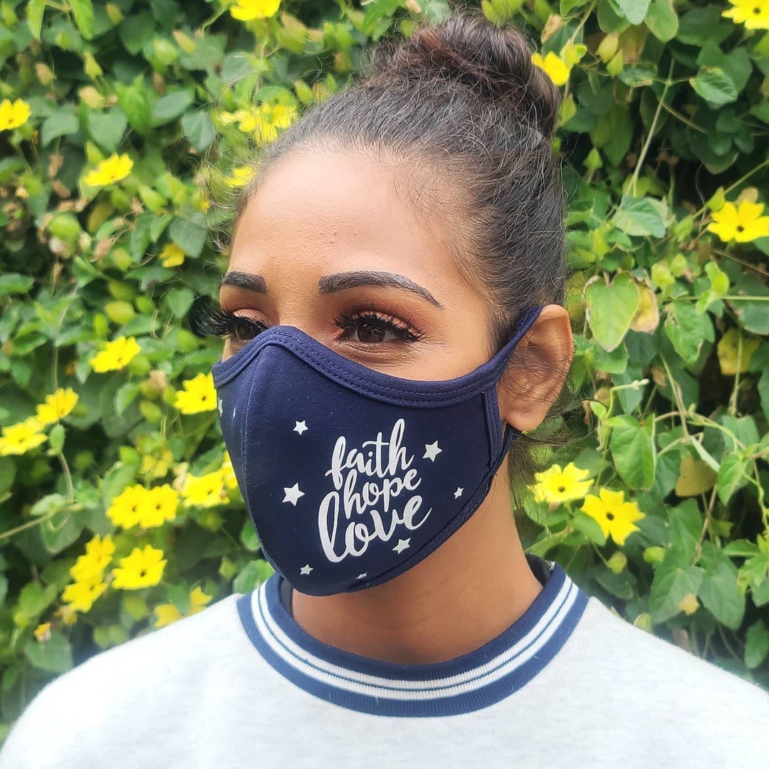 Faith, Hope, Love Face Mask / 100% Cotton / Reusable and Washable ...
