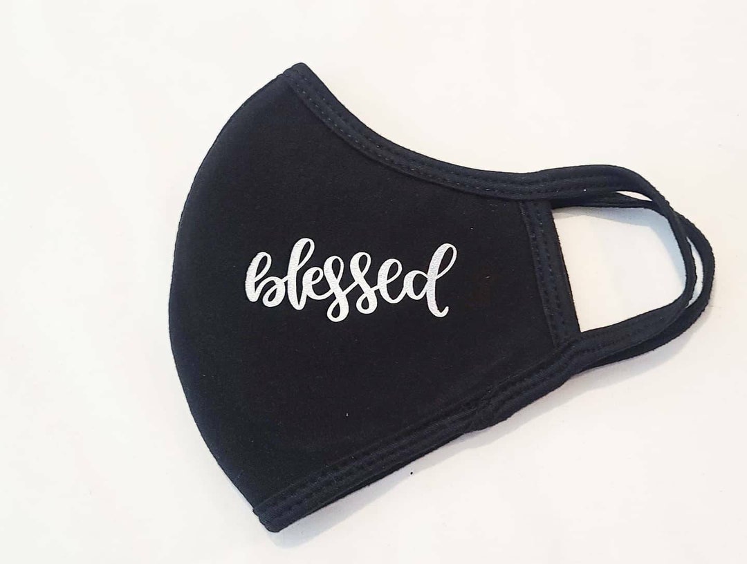Reflective Blessed Face Mask / 100% Cotton / Reusable, Washable ...