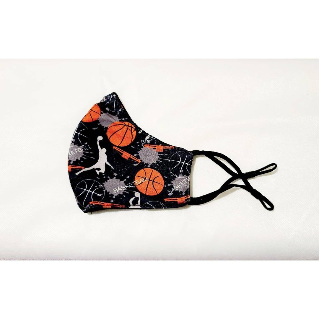 Basketball Face Mask / Toddler, Child, Teen / 100% Cotton / Reusable ...