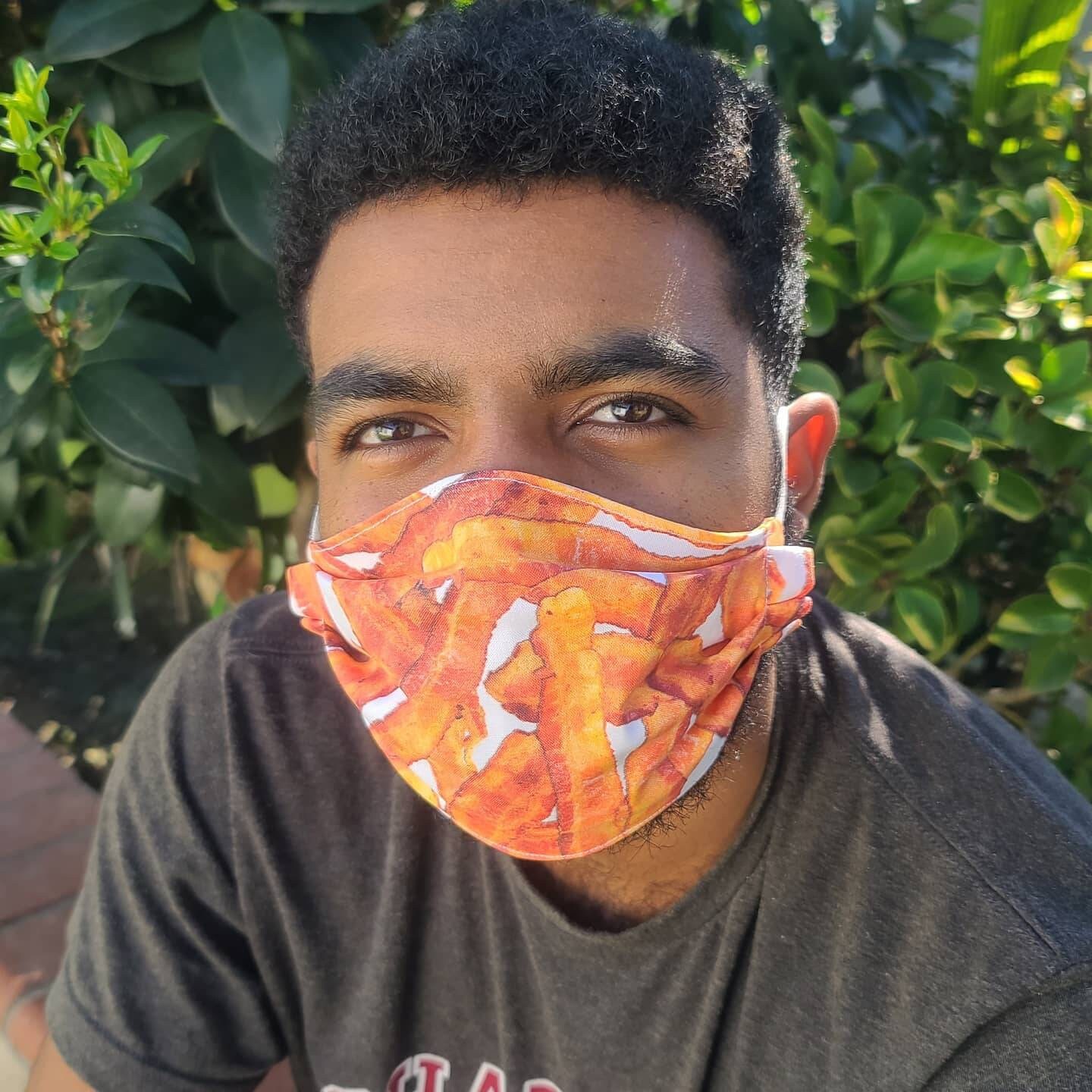 Bacon Face Mask with Filter for Kids and Adult / 100% Cotton / | Etsy