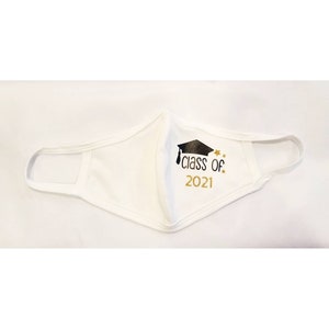 Graduation 2021 Face Mask / 100% Cotton / Nose Wire / Reusable and ...