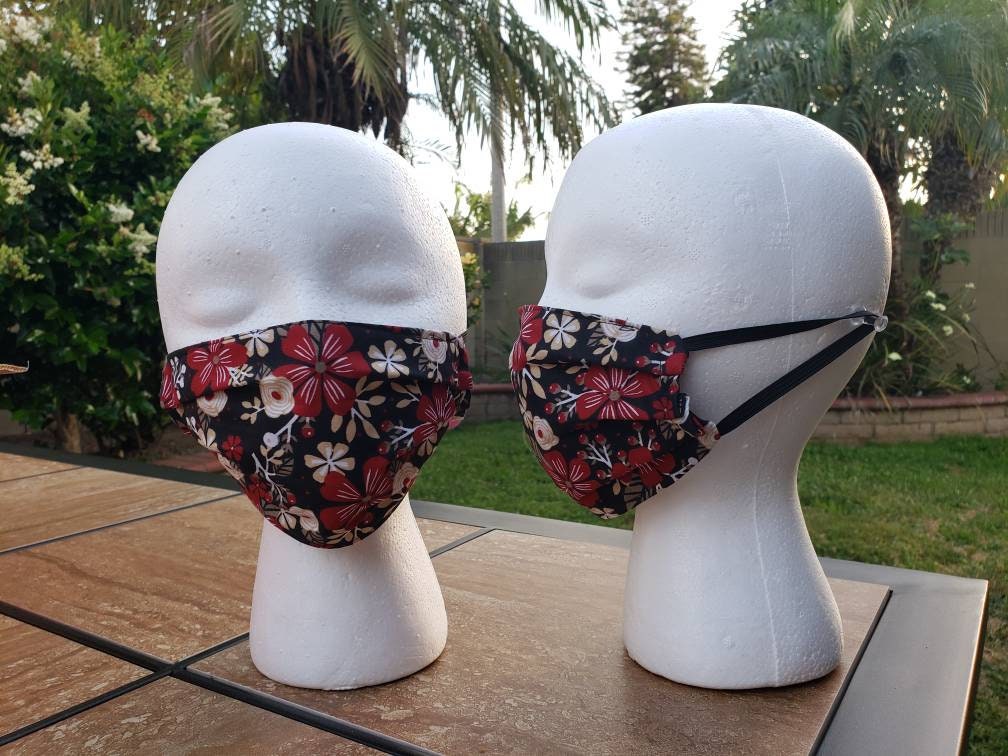 Floral Face Mask / Flower Face Mask / 100% Cotton / Reusable, Washable ...