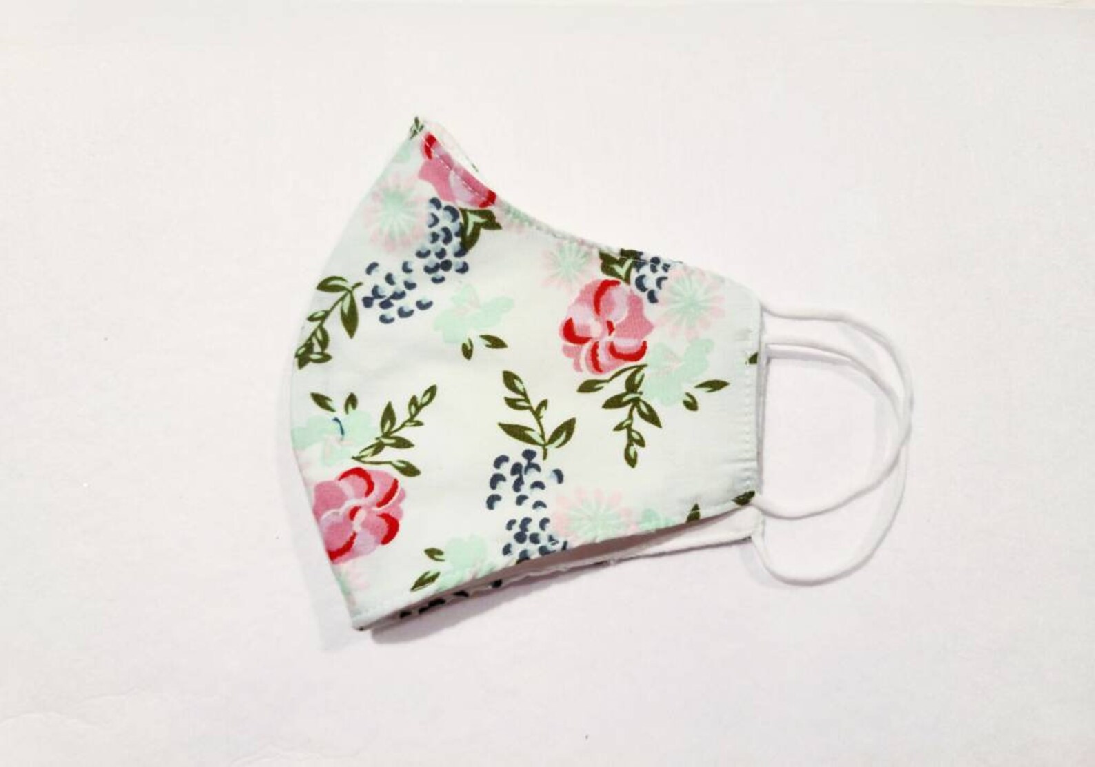 Mint Green Flower Face Mask / 100% Cotton / Reusable / - Etsy