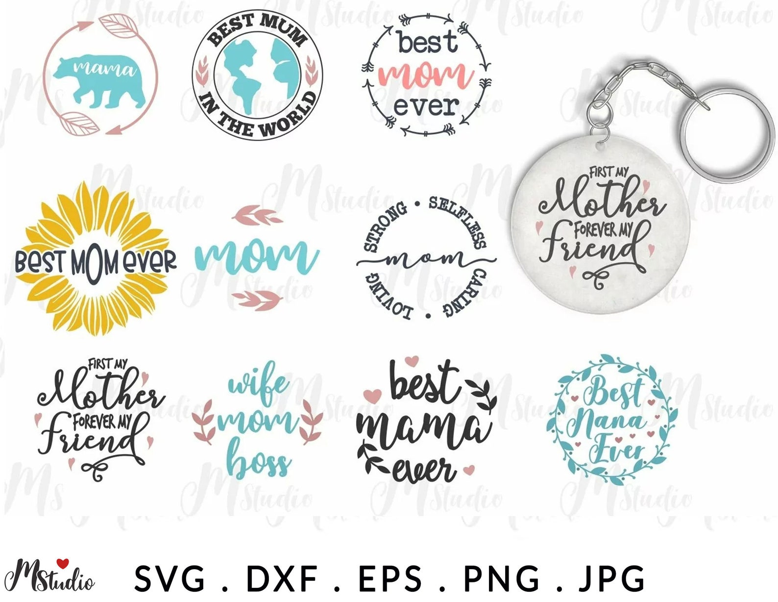 Keychain Svg Bundle, Circle Patterns Svg, Key Ring Pattern, Keychain ...
