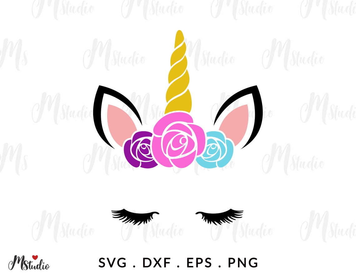 Licorne svg, svg tête de licorne, cils de licorne, visage de licorne ...